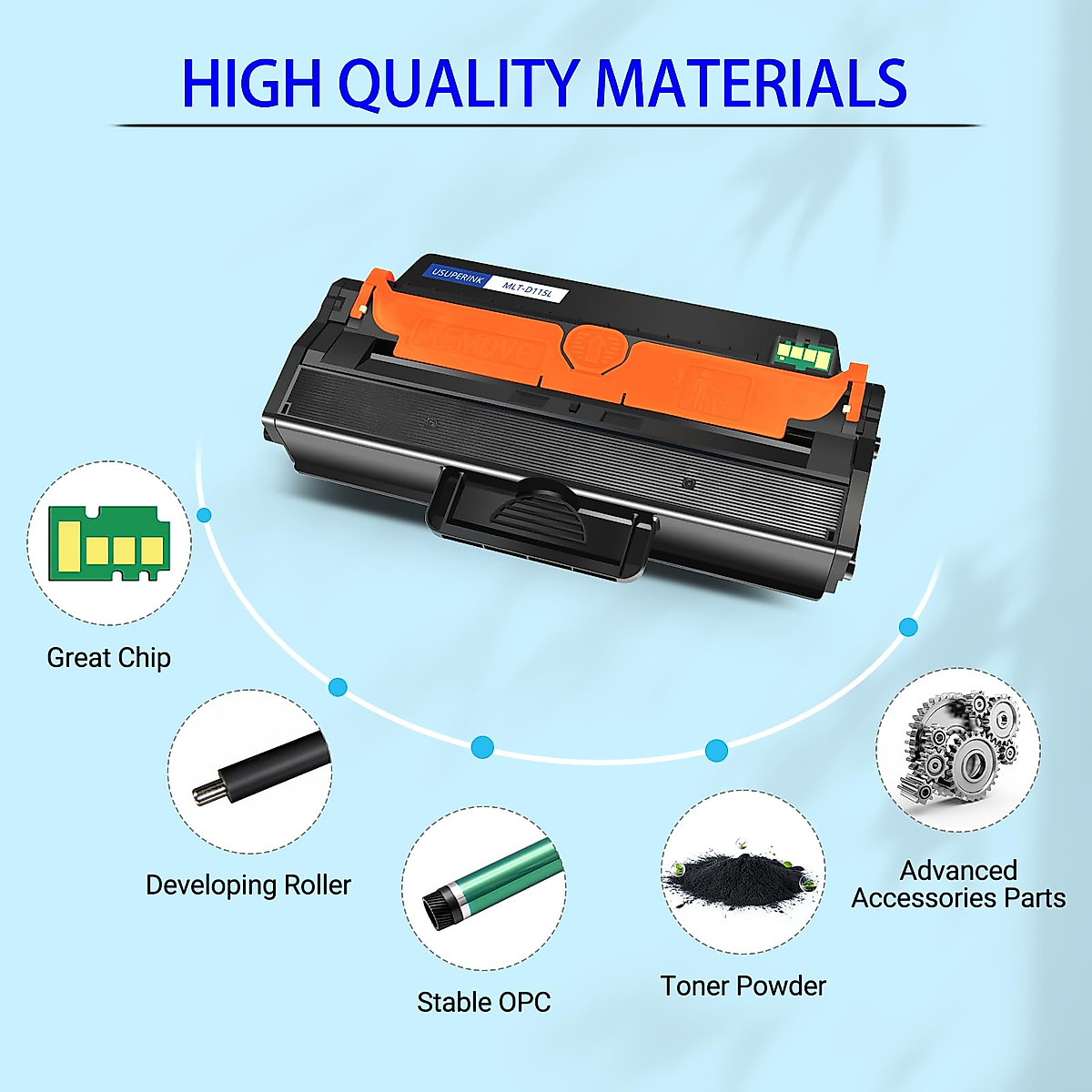 SuperInk 2 Pack Premium High Yield Toner Cartridge Replacement Compatible for Samsung MLT-D115L 115L MLT-D115S Work with Xpress SL-M2830DW SL-M2870FW SL-M2820DW M2880FW SL-M2620 M2670 Printers