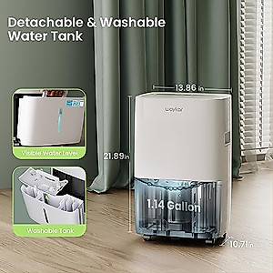 Waykar 80 Pints Energy Star Dehumidifier for Spaces up to 5,000 Sq. Ft at Home, in Basements and Large Rooms with Drain Hose and 1.14 Gallons Water Tank (JD025CE-80)