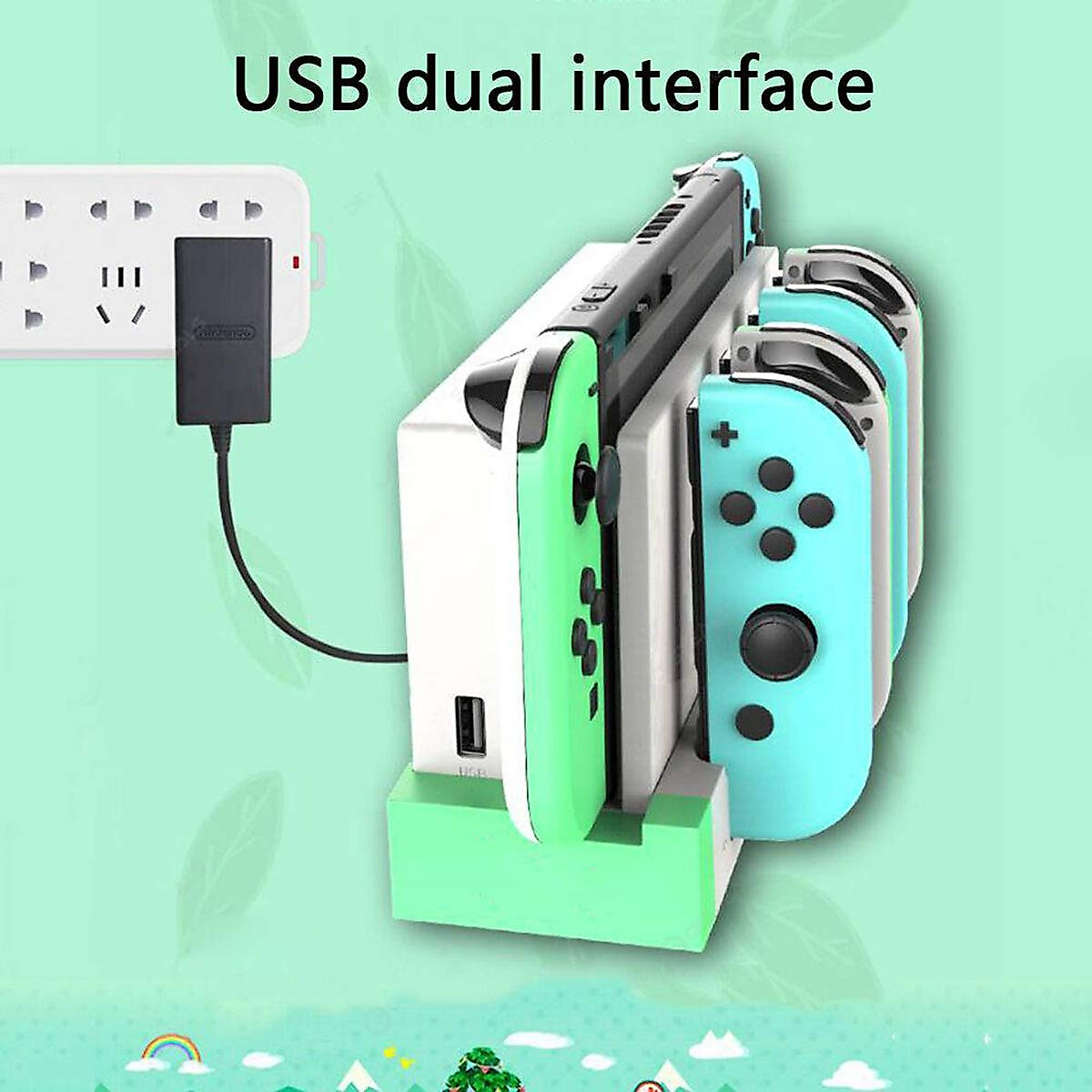 Eurobuy Switch Controller Charger, Controller Charging Dock Charging Station for Nintendo Switch Joy-Con