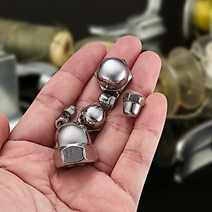 Hex Acorn Bolt Covers, 165pcs Acorn Cap Nuts, Black Dome Nut Caps, Stainless Steel Dome Acorn Bolt Cup Nuts Protector Caps for Protection Threads Rods Bolts, M3 M4 M5 M6 M8 M10 M12 (Silver)