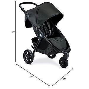 Britax B-Free Premium Stroller, Black Shimmer - Includes Adapters for Britax, Maxi Cosi, Cybex and Nuna Car Seats