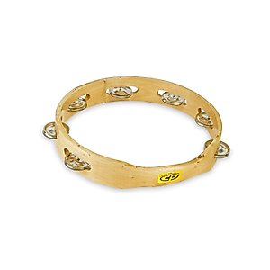CP389 10" Wood Tambourine, Headless, Single Row Jingles