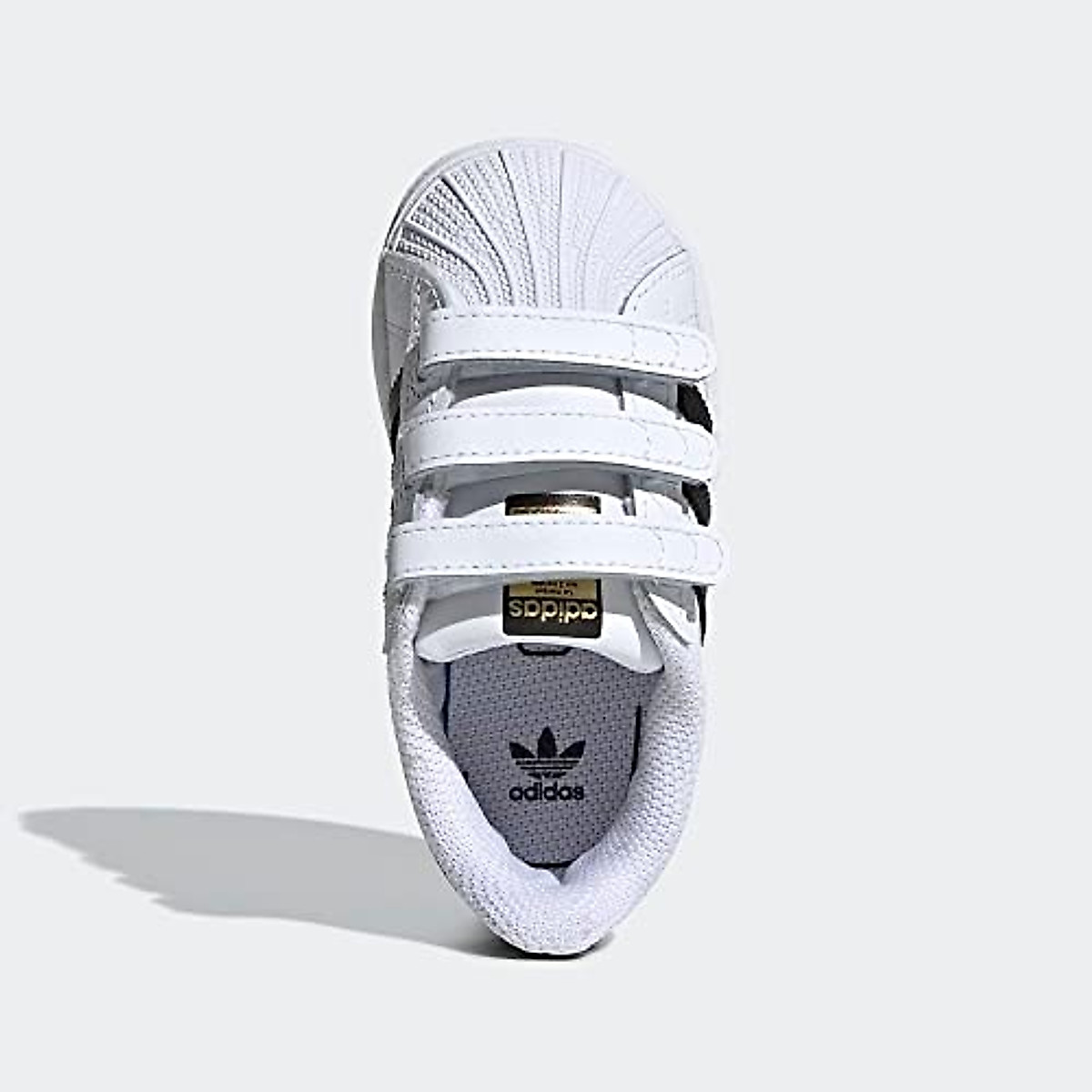 adidas Originals unisex child Superstar Cloudfoam Sneaker, White/Black/White, 7 Toddler US