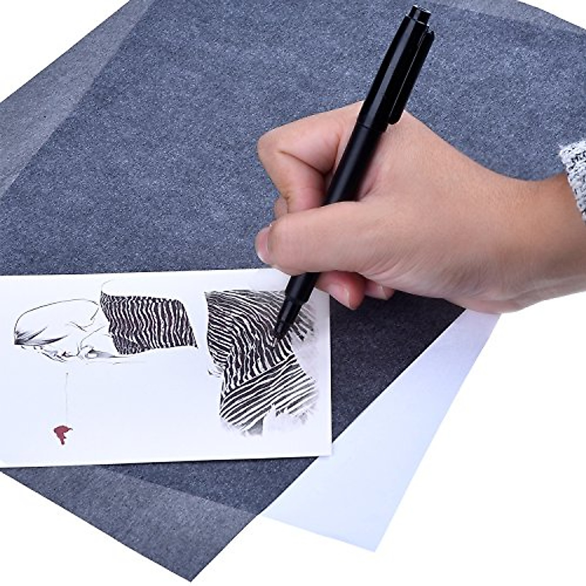 30 Pack Carbon Papers for Tracing, Graphite Carbon Copy Tracing Paper for Canvas Wood Paper (Black, 8.5 x 11 Inches)