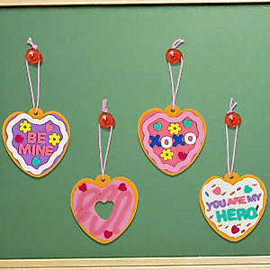 Valentines Day Foam Heart Crafts Kit in Bulk for Kids Classroom Exchange Gifts Party Favor Valentines Day Craft 12Pcs