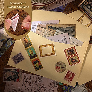 Scrapbook Supplies Pack (200 Pieces) for Art Journaling Bullet Junk Journal Supplies Planners DIY Vintage Stickers Craft Kits Notebook Collage Album Aesthetic Picture Frames (Artistic)