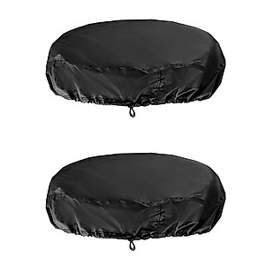 QWORK Drum Cover for 55 Gallon Industrial Barrel, 2 Pack High Density Nylon Oxford Fabric Covers with Excellent Waterproof Performance and Stretchable Adjustable Drawstring