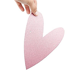 Valentines Day Decor, Love Burlap Banner Valentines Decorations Hanging Heart Garland Rustic Valentine Décor for Home Red Glittery Heart Banner Decor for Mantle Fireplace Wall