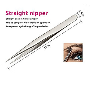 Yimart Professional Eyebrow Tweezer Set False Eyelash Extension Tool Kits Set Eyebrow Tweezers Eyebrow Trimmer Stainless Steel Eye Lashes Tweezers 7Pcs Grafting false eyelashes Makeup Accessories