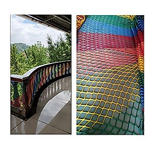 MAGFYLY Banister Guard net General Protection Net, Child Baby Indoor and Outdoor Balcony Safety Net, Used for Stair Terrace Toy Bunk Bed Anti-Fall Climbing Plant Net with Cable Tie 1.5x5m