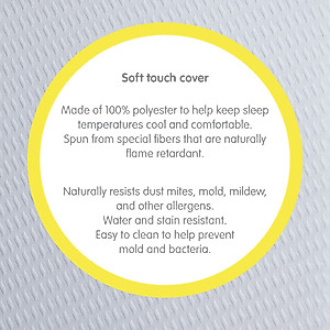 BreathableBaby EcoCore 200 Crib Mattress, Stain Resistant, No VOCs, Phthalates, or Flame Retardant Chemicals, No Latex, Glue, or Off Gassing, 52" x 28" x 6", Natural, 12 lb