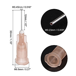 uxcell Industrial Blunt Tip Dispensing Needle with Luer Lock for Liquid Glue Gun, 26G 1/2", 20 Pcs (Light Brown)