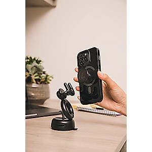 PopSockets Multi-Use Phone Mount: Dash Mount, Windshield Phone Mount, and Phone Mount for Desk - Black