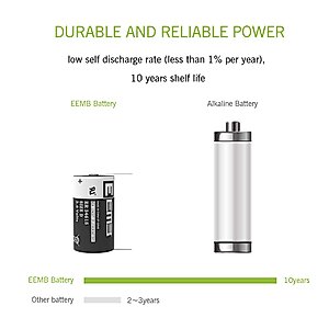 EEMB 10Pack ER34615 D Cell Batteries 3.6V Lithium Battery 19Ah Li-SOCL₂ Non-Rechargeable Battery with Tabs LS-33600 SB-D02 XL-205F for CNC Machine Tool, Injection Molding Machine, Printing Machine