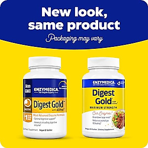 Enzymedica Digest Gold + ATPro, Maximum Strength Digestive Enzymes, Helps Digest Large Meals for Instant Bloating Relief, 240 Count