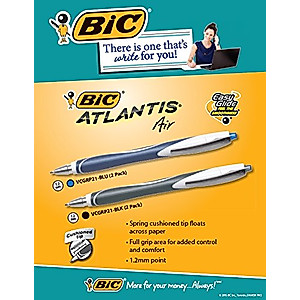 BIC America Atlantis Easy Glide Retractable Ballpoint Pens VCGRP21-BLK