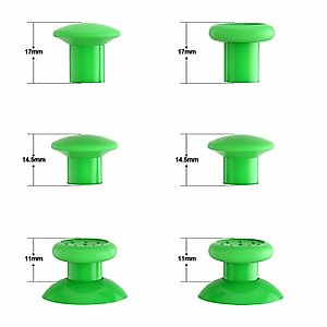 eXtremeRate ThumbsGear Interchangeable Ergonomic Thumbstick for PS5 Controller, for PS4 All Model Controller - 3 Height Domed and Concave Grips Adjustable Joystick - Green