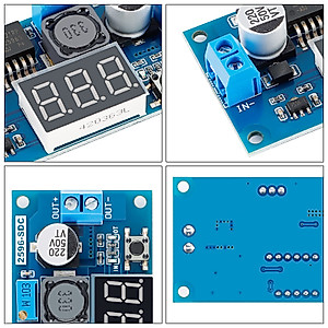EC Buying LM2596 DC-DC Step-Down Voltage Module, Step-Down Converter, Adjustable Buck Converter Regulator Module with Digital Input 2.5V~40V Output1.25V~37V 3A/voltage Regulator with LED Display(2PCS)