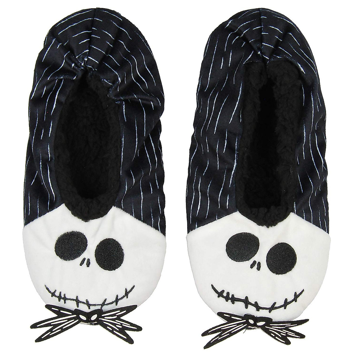 Bioworld The Nightmare Before Christmas Slippers Jack Skellington Character Slipper Socks with No-Slip Sole For Women Men (Medium)