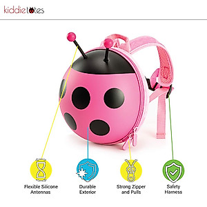 KIDDIETOTES Mini Ladybug Backpack with Safety Harness for Kids, Toddlers, and Children - Perfect for Daycare, Preschool, and Pre-K