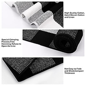 KIMODE Buffalo Plaid Outdoor Rug Doormat 24'' x 35' Black/White Checkered Farmhouse Cotton Woven Indoor Outdoor Rugs, Washable Porch Door Mats for Front Layered Kitchen Bathroom Laundry Room