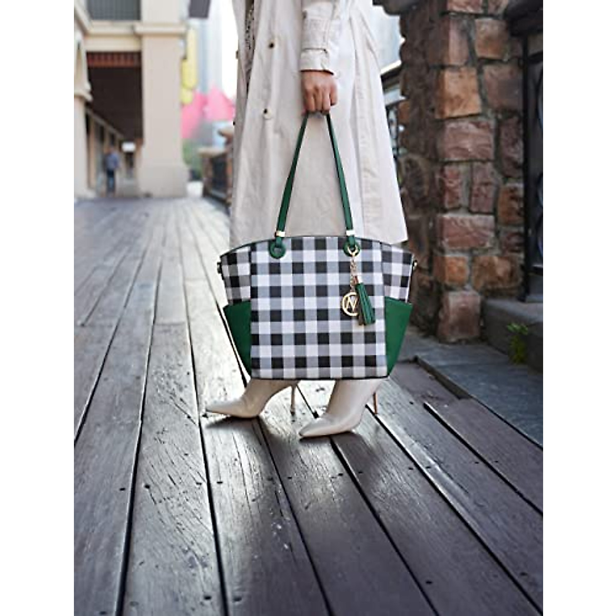 MKF Collection Shoulder Bag for Women, Vegan Leather Top-Handle Crossbody Purse Tote Satchel Handbag