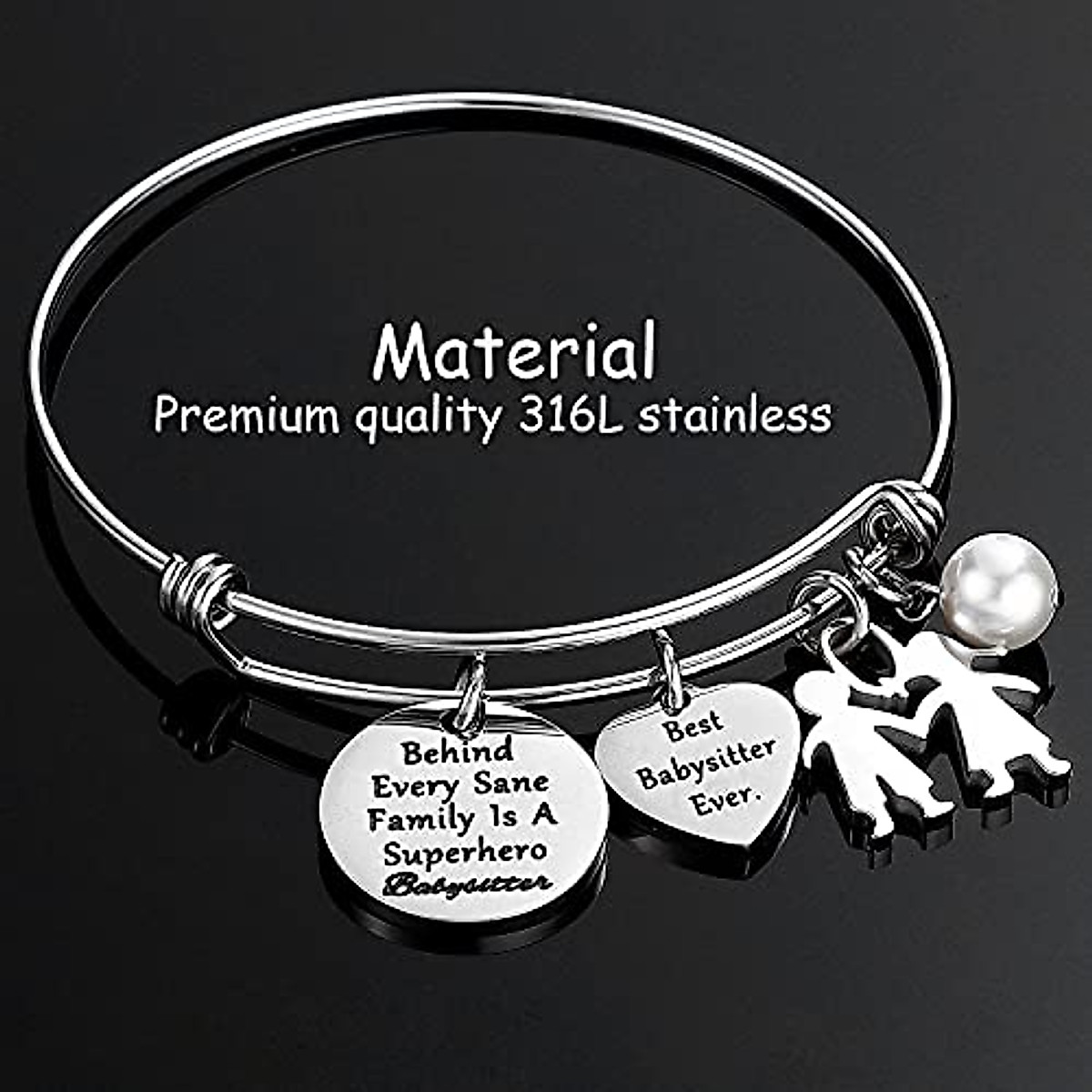 Kivosliviz Babysitter Gifts Bracelet for Women Female Best Babysitter Gift Ideas for Nanny or Caregiver Bracelets Jewelry Babysitters Bracelet