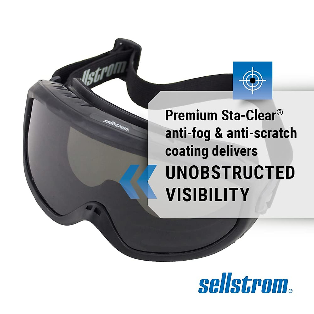Sellstrom Odyssey II Wildland Fire Safety Goggles - Anti-Fog, Anti-Scratch Eye Protection Goggles for Men & Women - FR Strap, fits over Glasses, ANSI Z87.1