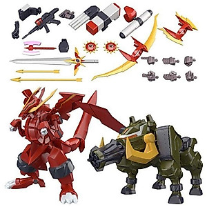 Bandai Shokugan Super Mini PLA Gear Fighter Dendoh Full Armor Dendoh Option Parts & Gatling Boar & Dragon Flare Set