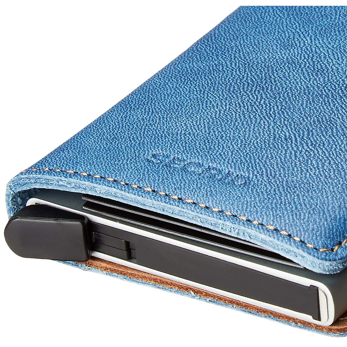 SECRID Wallet Indigo Denim Mens Cardholder RFID Wallet (Brown,)