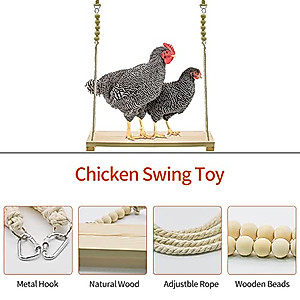 Chicken Swing Toys and Chicken Toys Xylophone, 2 Pack Chicken Toys for Poultry Run Rooster Hens Chicks Pet Parrots Macaw Entertainment Stress Relief for Birds