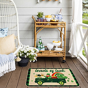 Tieshankao St Patricks Day Gnome Doormat Decorations-Shamrock Leprechaun Lucky Door mat Rug Irish Saint Patty's Decor for The Home Bathroom