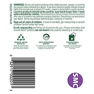 Traditional Medicinals Smooth Move Senna Herbal Stimulant Laxative Tea, Chamomile, Net WT 1.13oz (Pack - 2)