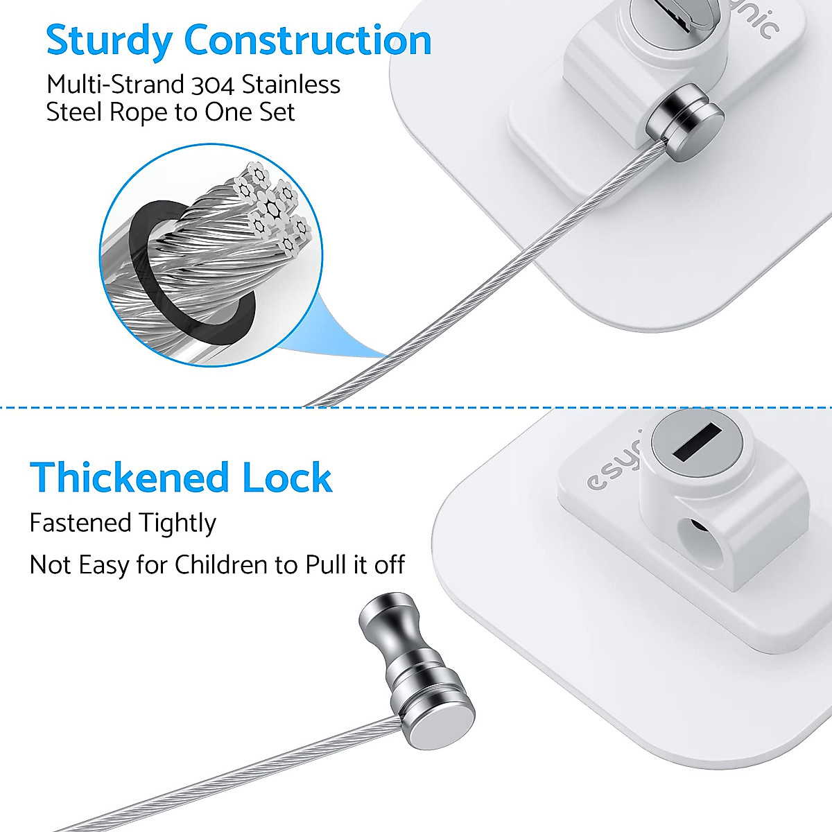 eSynic 4Pcs Fridge Lock Refrigerator Lock Fridge Locks for Adults Child Safety Locks Refrigerator Lock for Kids Fridge Child Locks with Keys Perfect for Fridge Freezers Cabinets etc