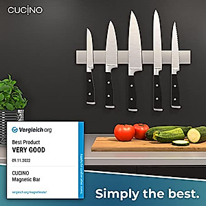 Cucino Magnetic Knife Strip Adhesive - No Drilling 16 Inch Stainless Steel Magnetic Knife Holder for Wall