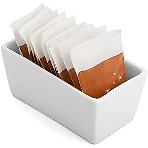 Elsjoy Set of 6 Ceramic Sugar Packet Holders, 5 Oz Porcelain Sugar Bag Bowl Caddy Tea Packet Storage Container Dispenser for Kitchen, Cafe, Restaurant