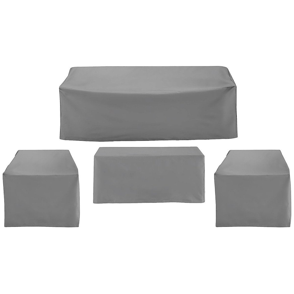 Crosley Furniture Patio Furniture Covers, Waterproof 4-Piece Cover Set for Outdoor Chairs, Sofa, Table, Gray