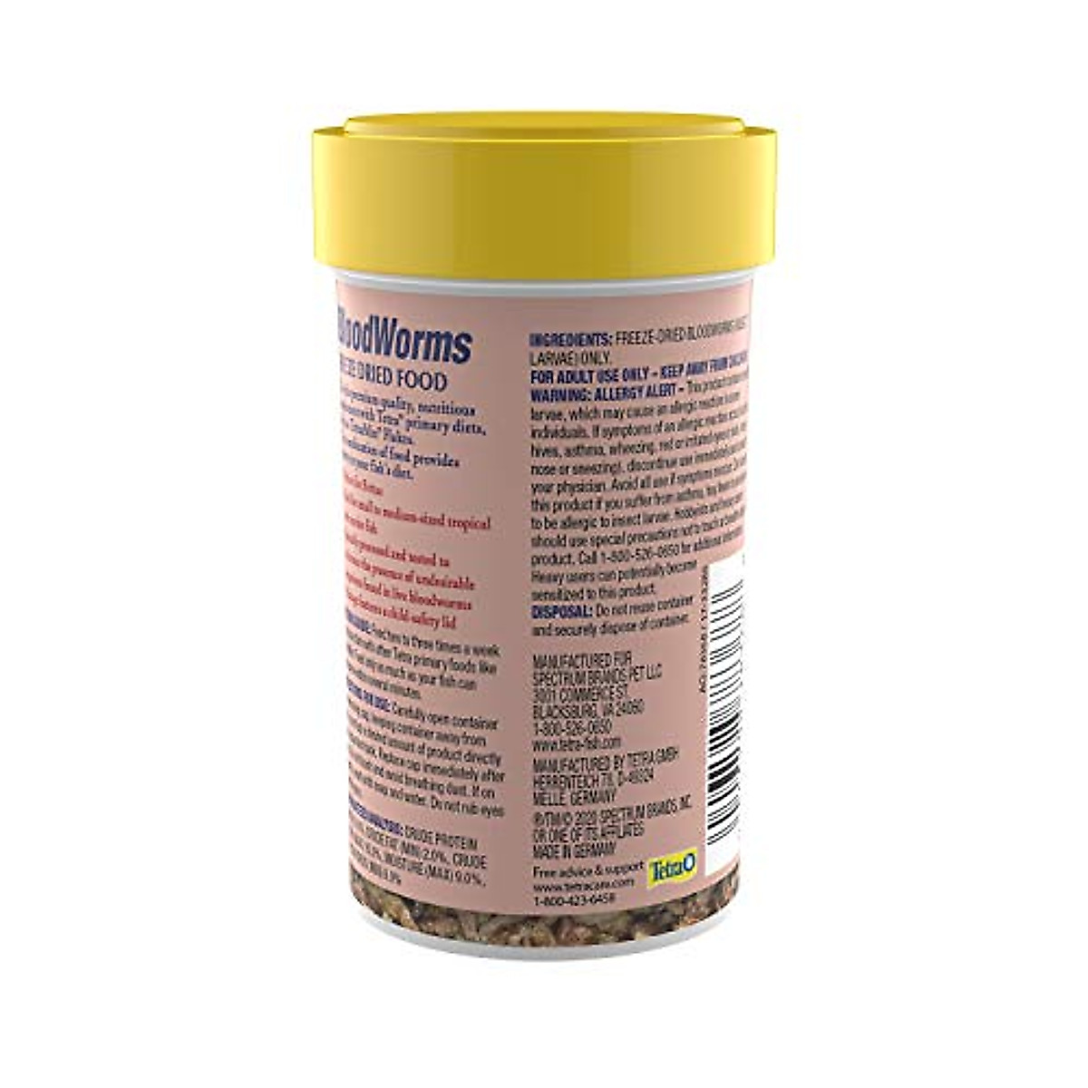 Tetra® BloodWorms 0.25 Oz, Freeze-Dried Food for Freshwater and Saltwater Fish, Seafood