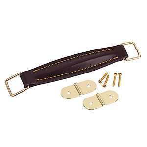 Amplifier Handle Leather Strap PU Leather Handle Replacement Parts with Mounting Screws for Guitar Audio Amplifier, 1 pcs (Coffee)