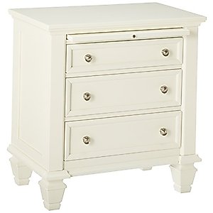 Coaster Furniture Sandy Beach Coastal 3 Drawer Nightstand Bedroom Bedside Table Storage Drawers Service Tray Buttermilk White 201302
