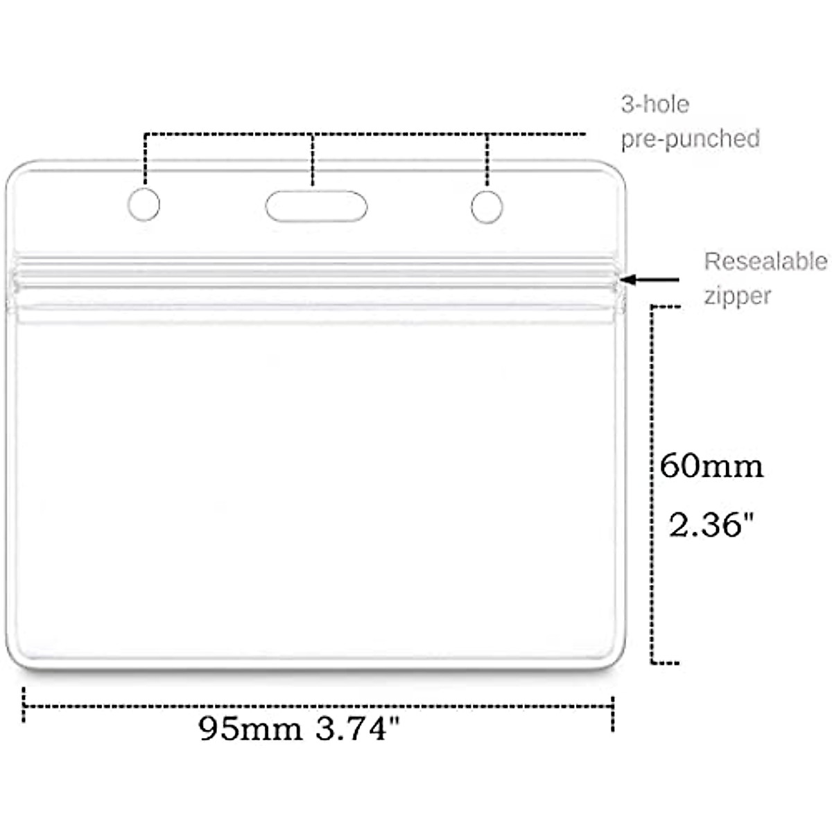 Name Tags,Bird Fiy 50 Pcs Waterproof Type Clear Plastic Horizontal Name Tag Badge Id Card and 50 Pcs Blue Lanyard