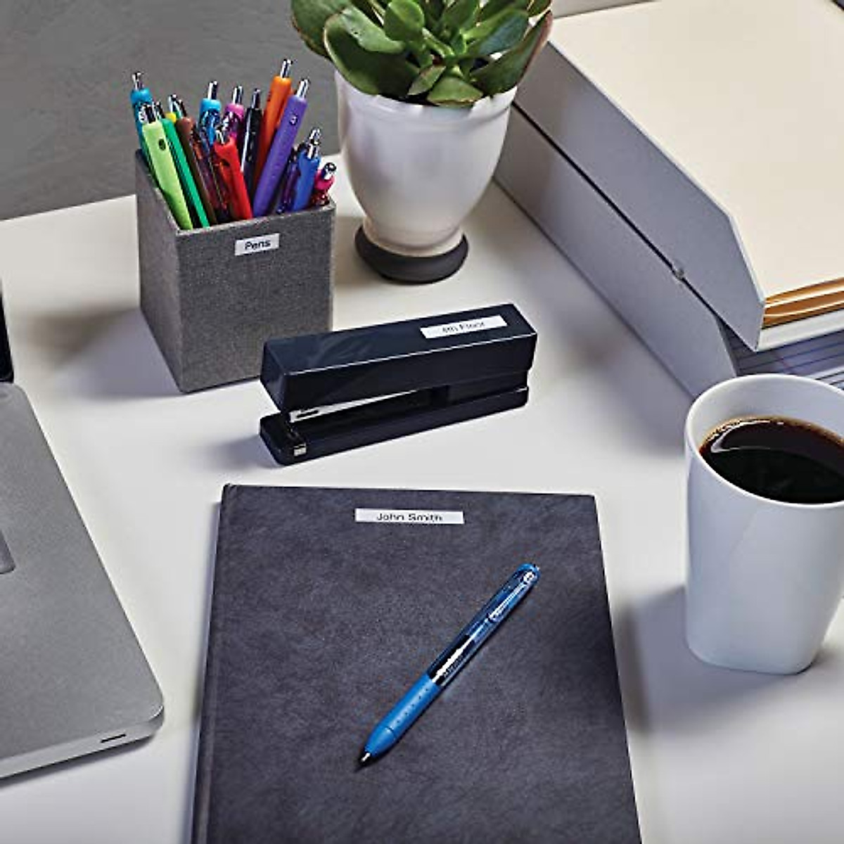 DYMO Label Maker | LabelManager 280 Rechargeable Portable Label Maker, Easy-to-Use, One-Touch Smart Keys & Standard D1 Self-Adhesive Polyester Tape for Label Makers, 1/2-inch, 2-Pack (1926208)