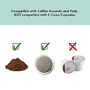 Elite Gourmet EHC113M Personal Single-Serve Compact Coffee Maker Brewer Includes 14Oz. Stainless Steel Interior Thermal Travel Mug, Compatible with Coffee Grounds, Reusable Filter, Mint