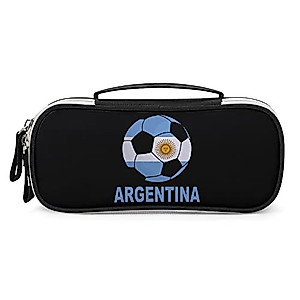 Argentina Soccer Pencil Case Bag /makeup Bag Carry on Large Capacity Stationery with Handle Pen Pouch Bags (8.3"×1.8"×4.3")