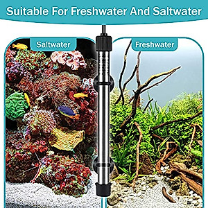 hygger Pinpoint Saltwater Aquarium Heater with Digital Thermostat IC Temp Controller, Titanium Tube Submersible Fish Tank Heater for Coral Reef 200 Watt