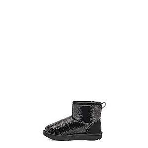 UGG Unisex-Child Classic Mini Mirror Ball Boot, Black, 2 Little Kid
