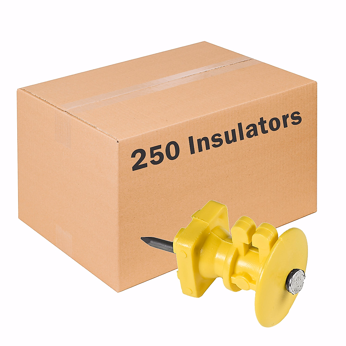 Zareba Systems IWKNY-Z Insulator with Double-Headed Nails, 250 Pack, Yellow