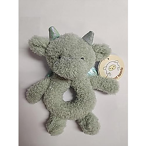 Apricot Lamb Baby Dragon Dinosaur Soft Rattle Toy, Plush Stuffed Animal for Newborn Soft Hand Grip Shaker Over 0 Months (Dragon, 6 Inches)