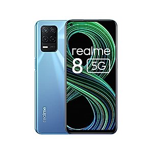 Realme 8 5G Dual SIM 128GB ROM + 6GB RAM (GSM Only | No CDMA) Factory Unlocked 5G/LTE Smartphone (Supersonic Blue)-International Version