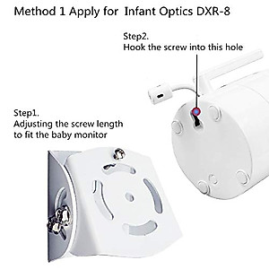 Baby Monitor Wall Mount for Infant Optics DXR-8,Adjustable Angle Mounting Brackets for Motorola,Babysense,HelloBaby and Most Universal Monitors Camera,Aluminum Alloy Material(White)